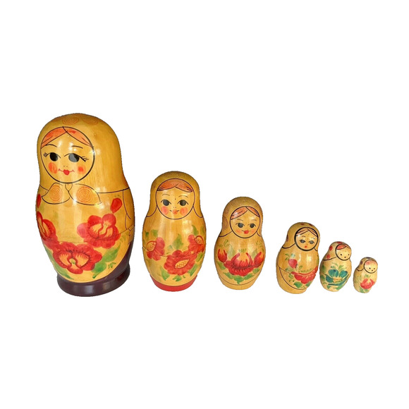 Accents | Vintage Russian Nesting Dolls 6 Piece Set Hand Painted With ...